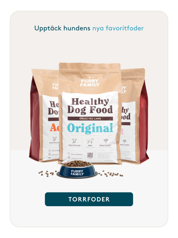 Hundfoder, hundgodis och pälsvård från Sverige